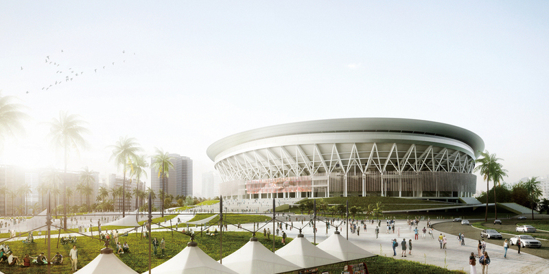 The Philippine Arena in Ciudad de Victoria, Bulacan, the Philippines